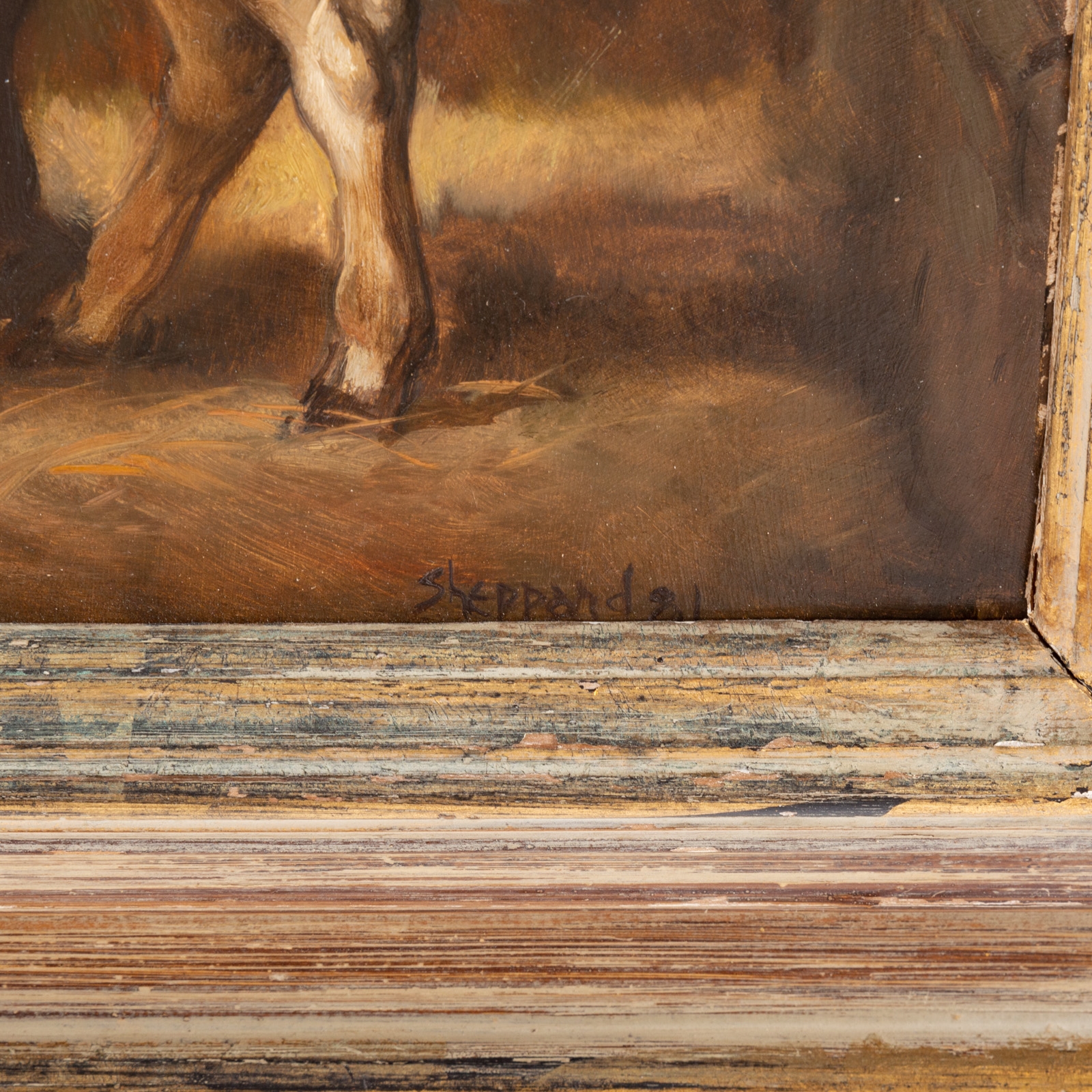 Joseph Sherly Sheppard | Farmer with Suckling Calf | MutualArt