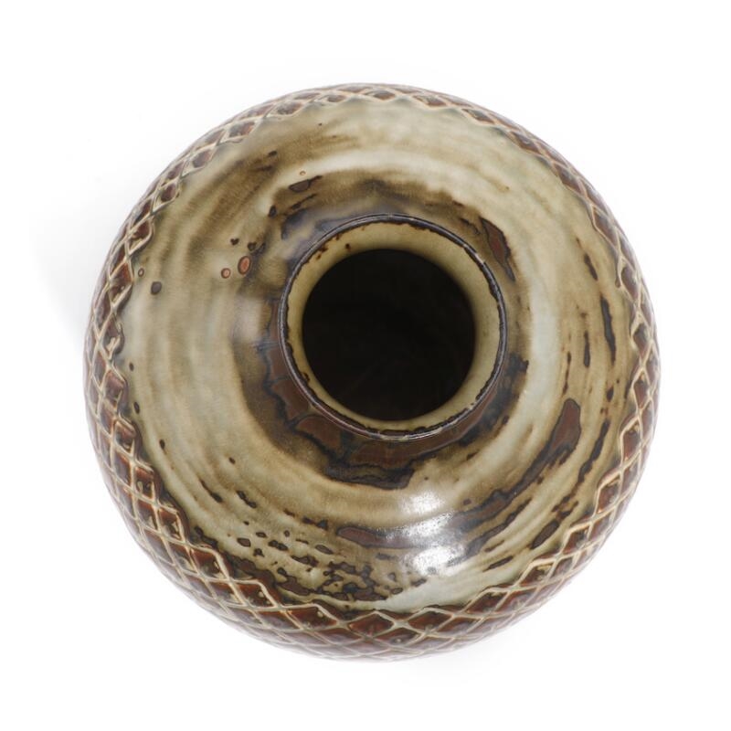 Gerd Bøgelund | A large stoneware vase modelled with incised geometric ...