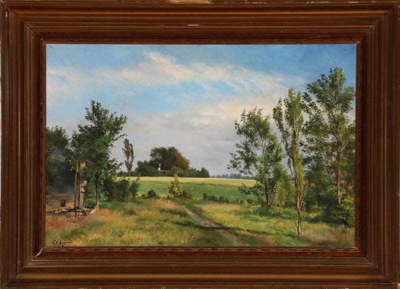 Carl Frederik Aagaard | Landscape with trees in sunshine | MutualArt