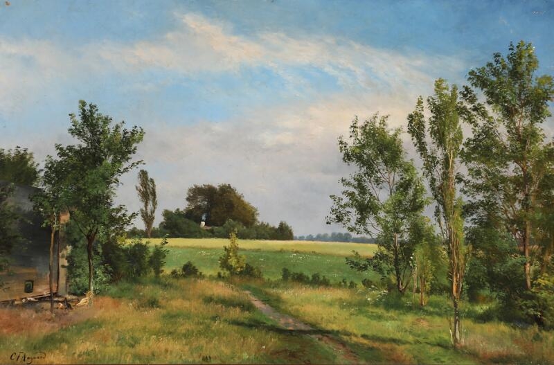 Carl Frederik Aagaard | Landscape with trees in sunshine | MutualArt