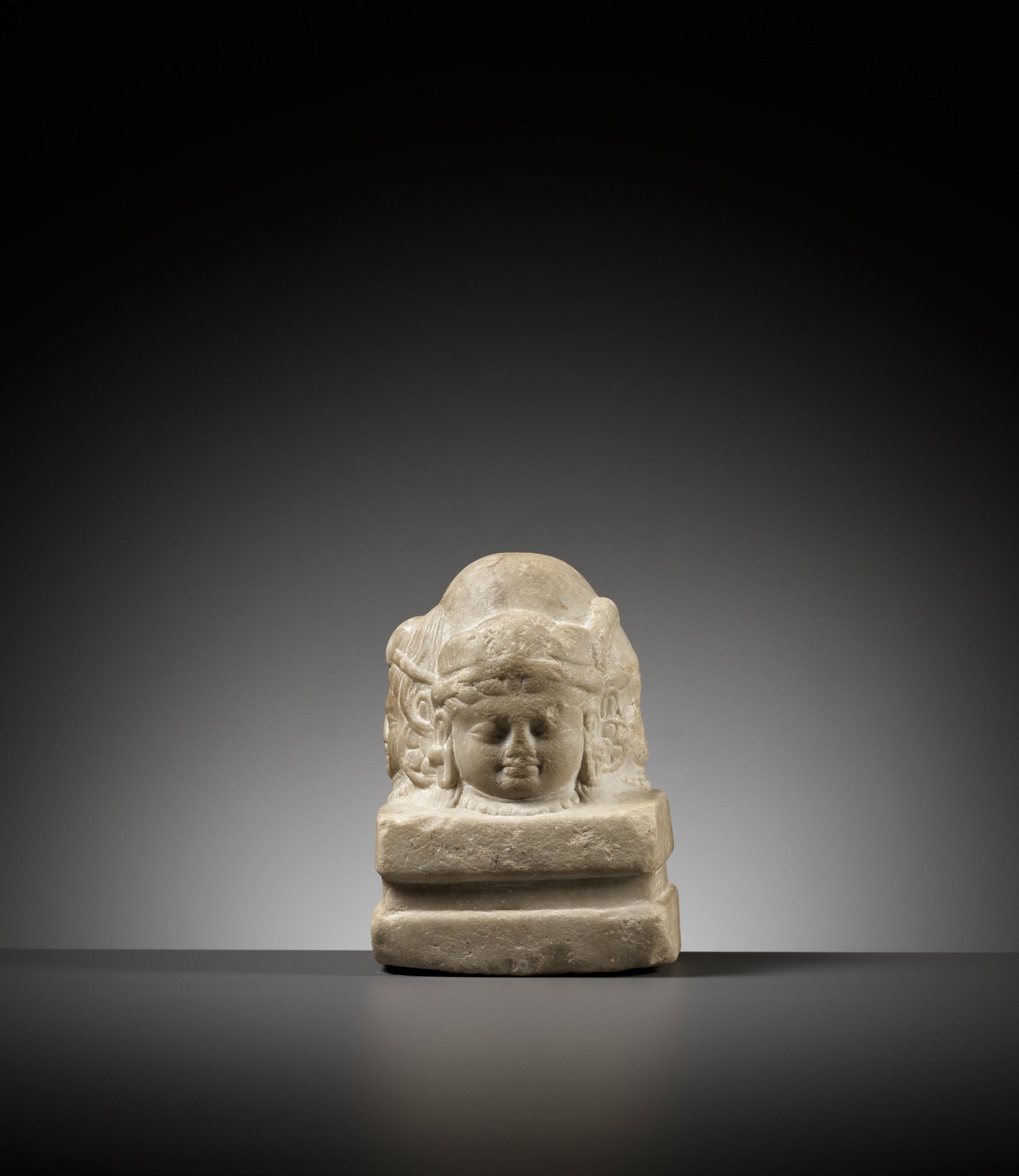 Indian School, 8th Century | A RARE MARBLE LINGA WITH FOUR FACES ...