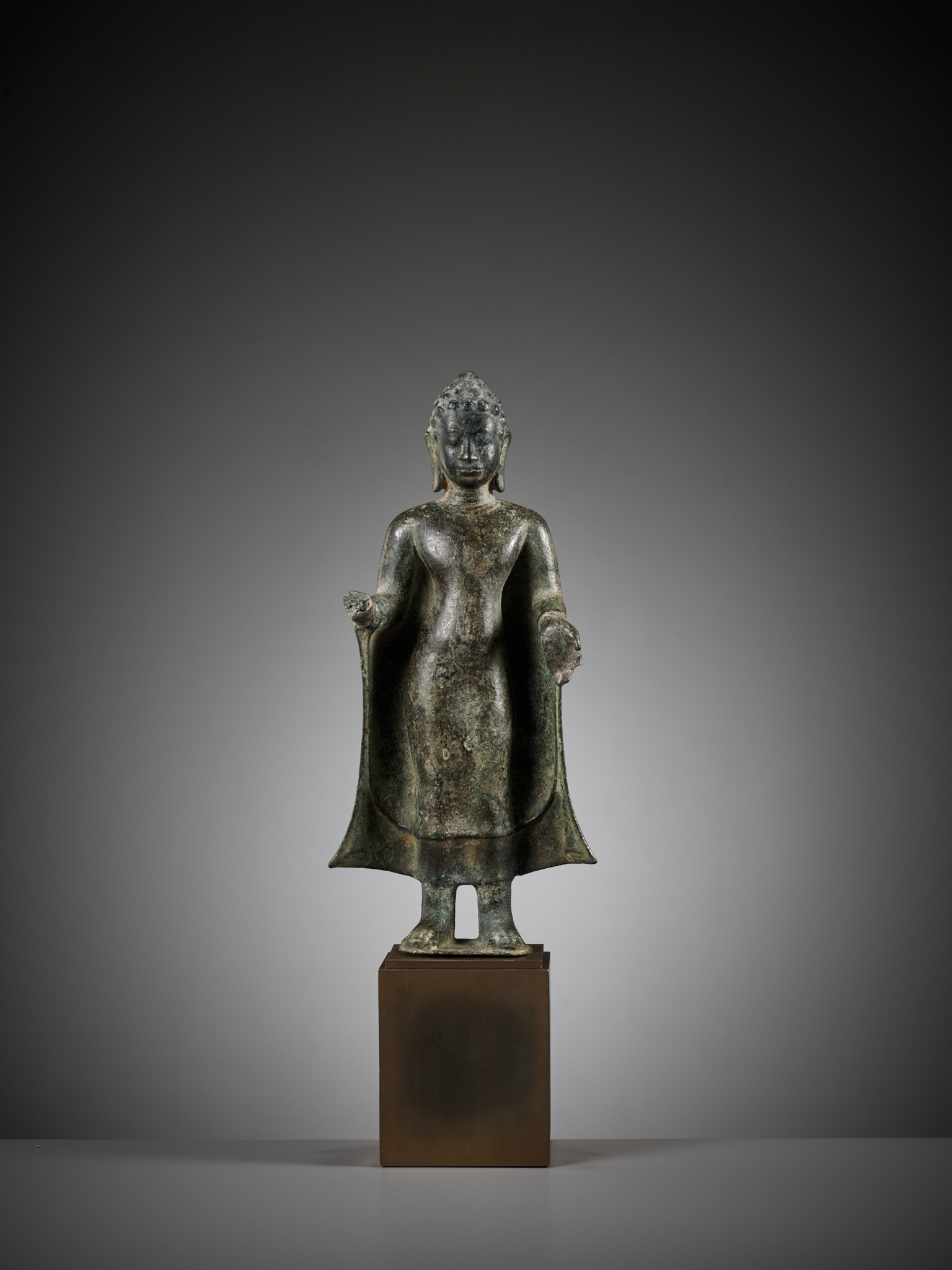 Thailand School 9th Century | A RARE BRONZE FIGURE OF BUDDHA, MON ...