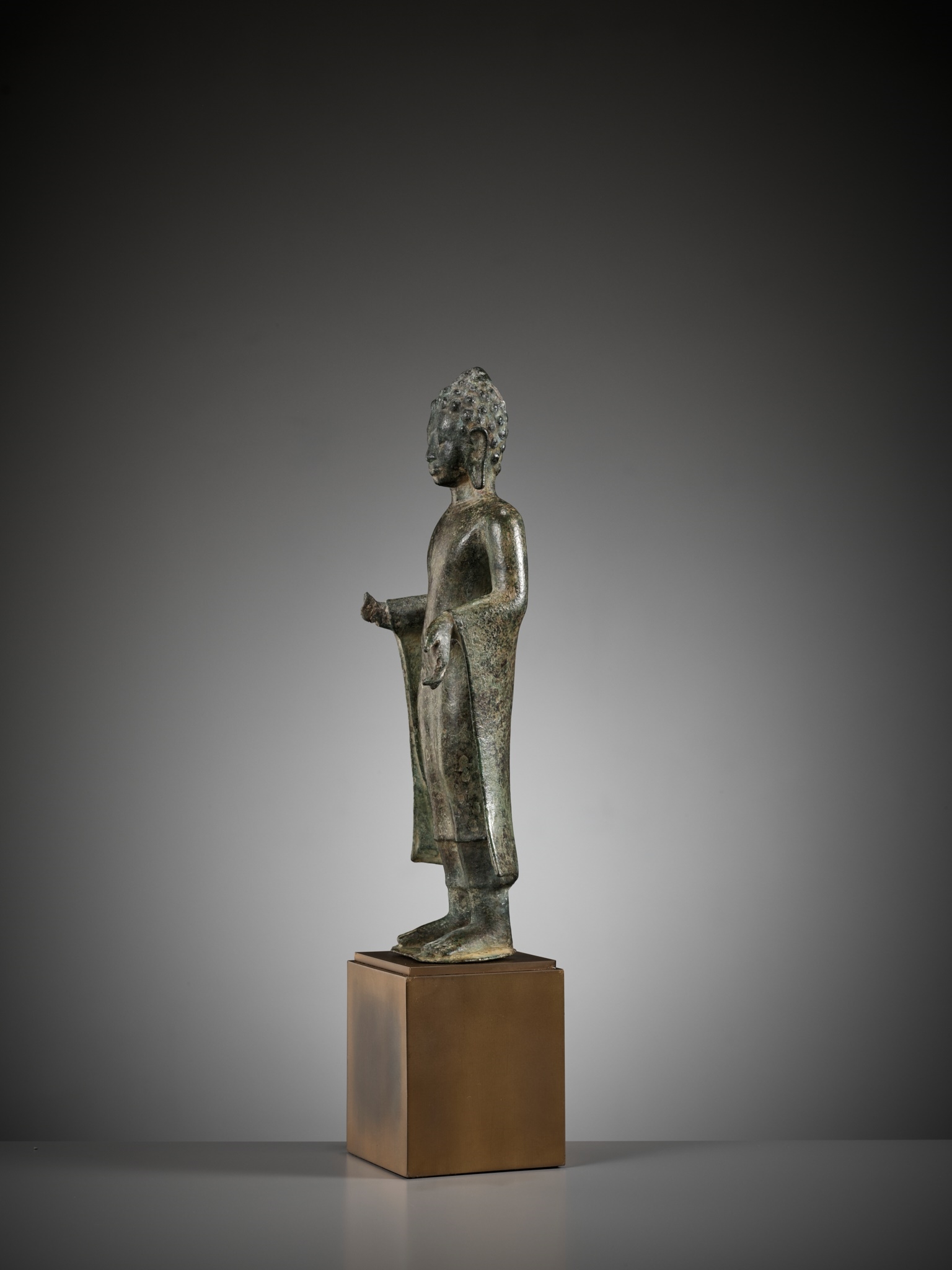 Thailand School 9th Century | A RARE BRONZE FIGURE OF BUDDHA, MON ...