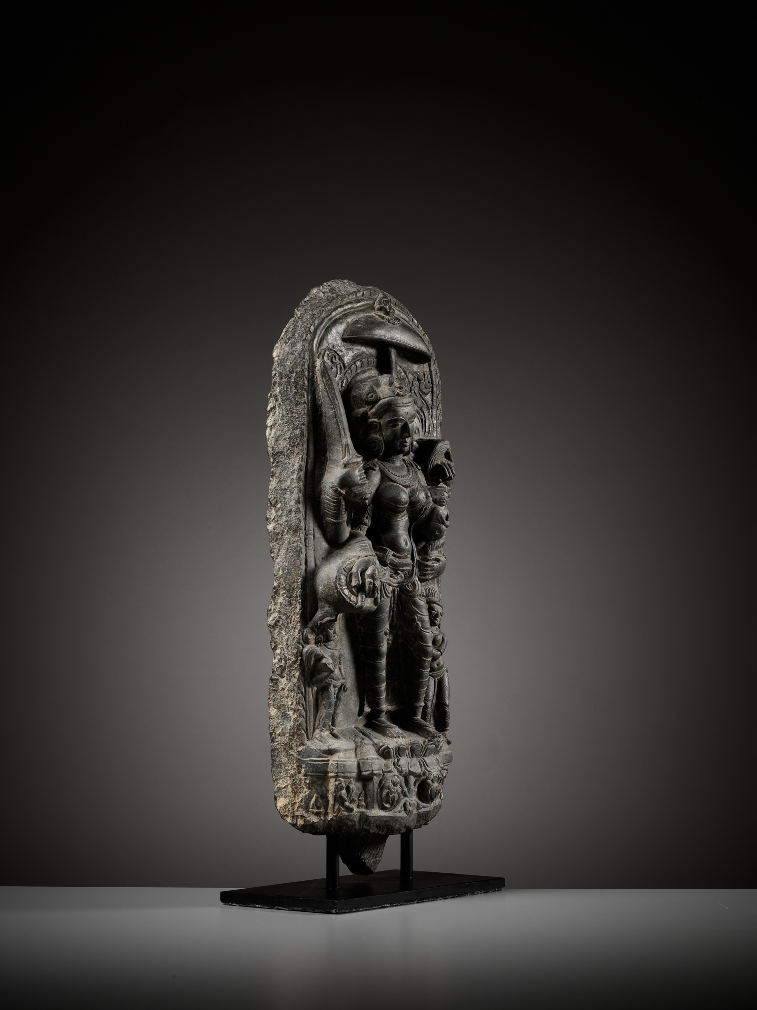Indian School, 12th Century | A RARE BLACK STONE STELE OF PARVATI, PALA ...