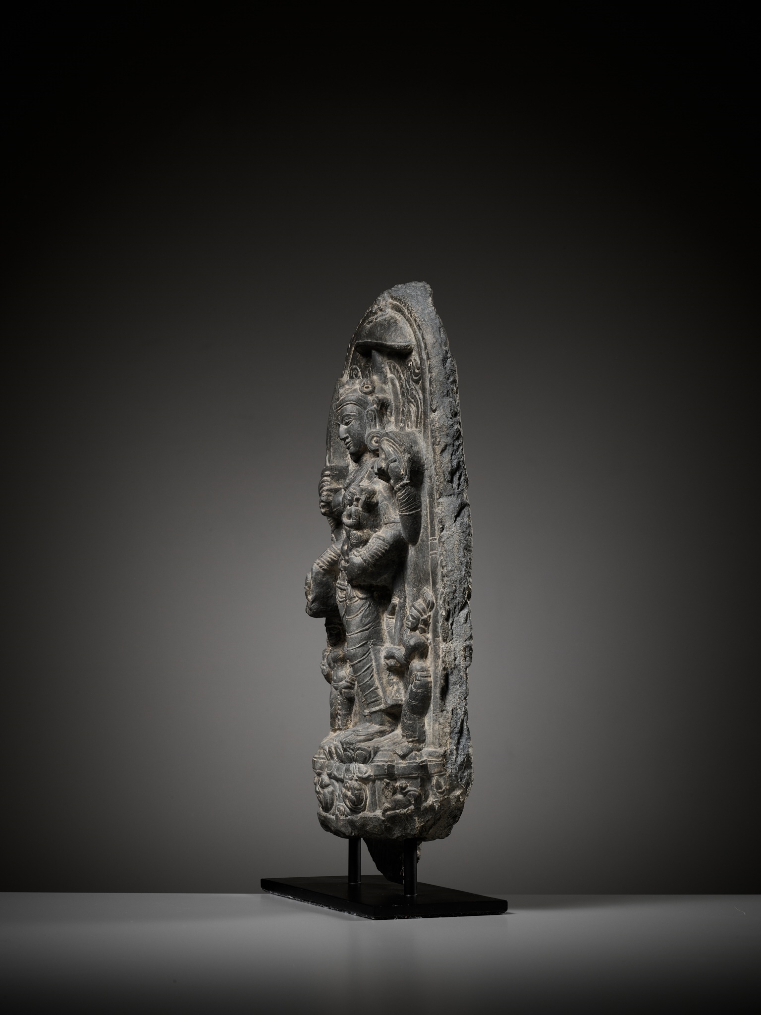 Indian School, 12th Century | A RARE BLACK STONE STELE OF PARVATI, PALA ...