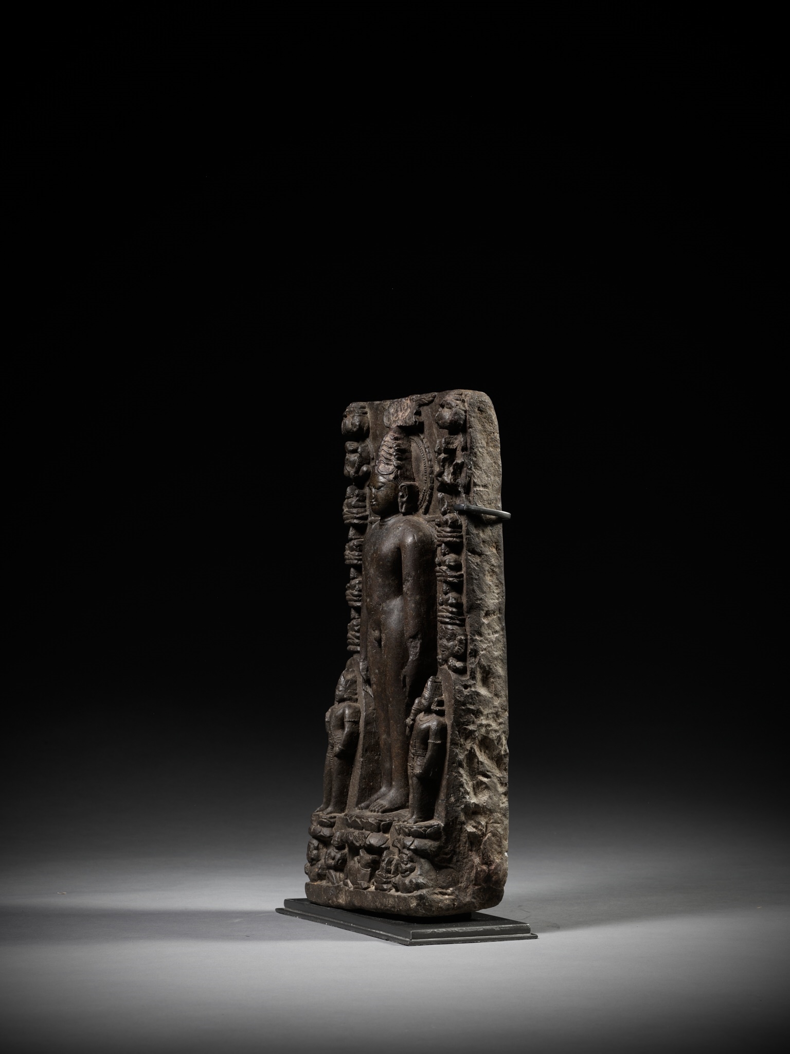 Indian School, 12th Century | A BLACK STONE STELE DEPICTING ...