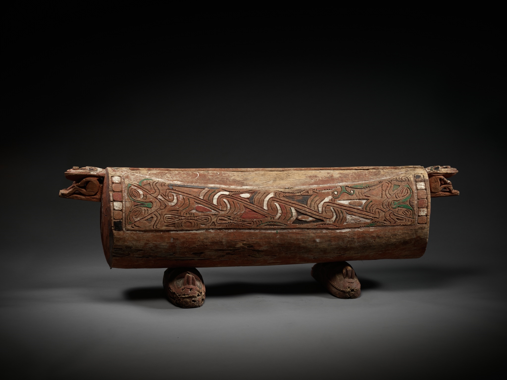 Australian School | A RARE AND MASSIVE CEREMONIAL SLIT DRUM, GARAMUT ...