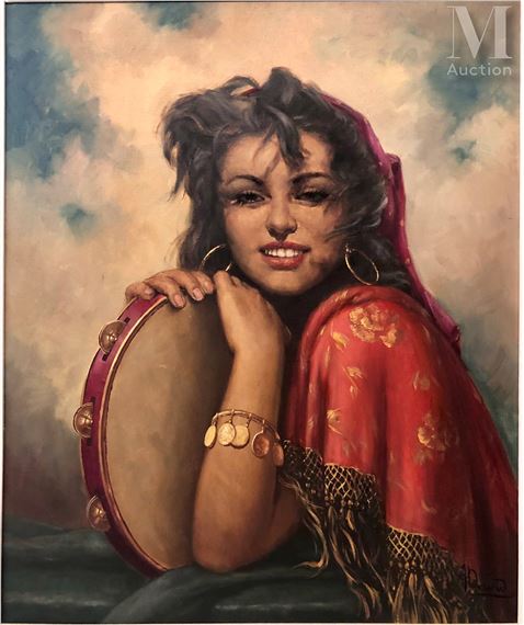 André David | La gitane au tambourin | MutualArt