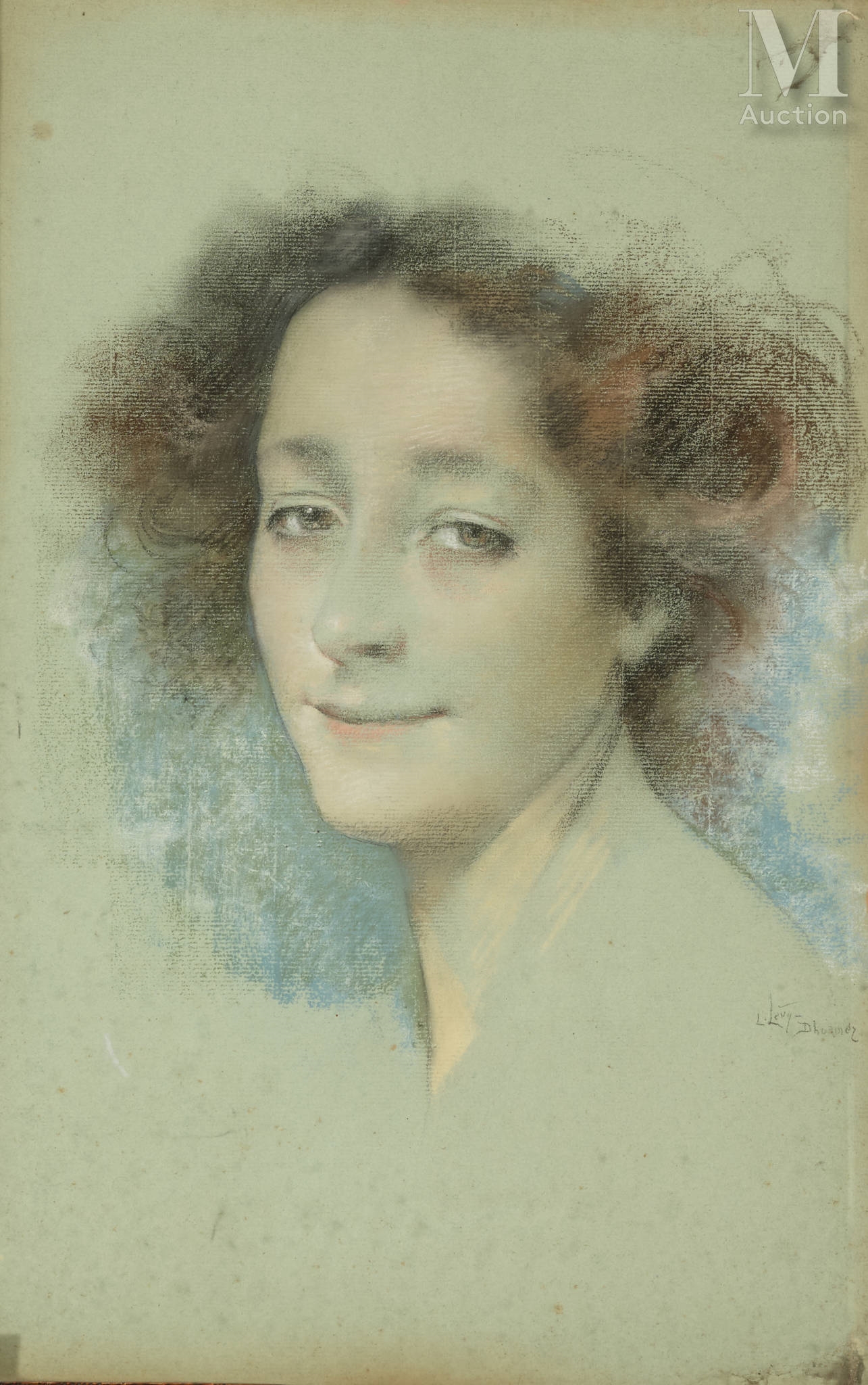 Lucien Lévy-Dhurmer | Portrait de femme de trois quart | MutualArt