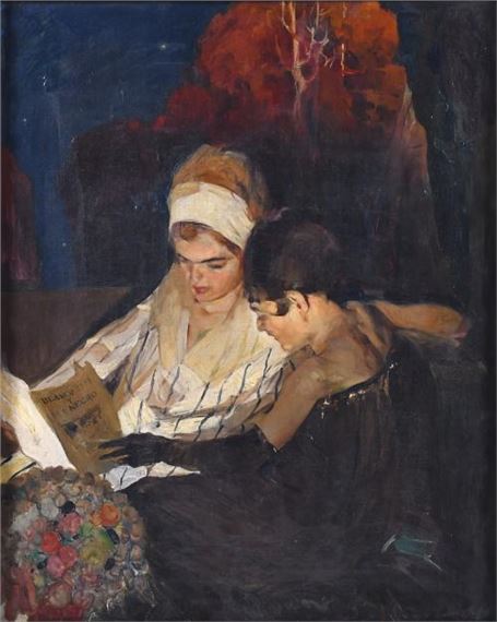 José Segrelles | GIRLS READING (1928) | MutualArt