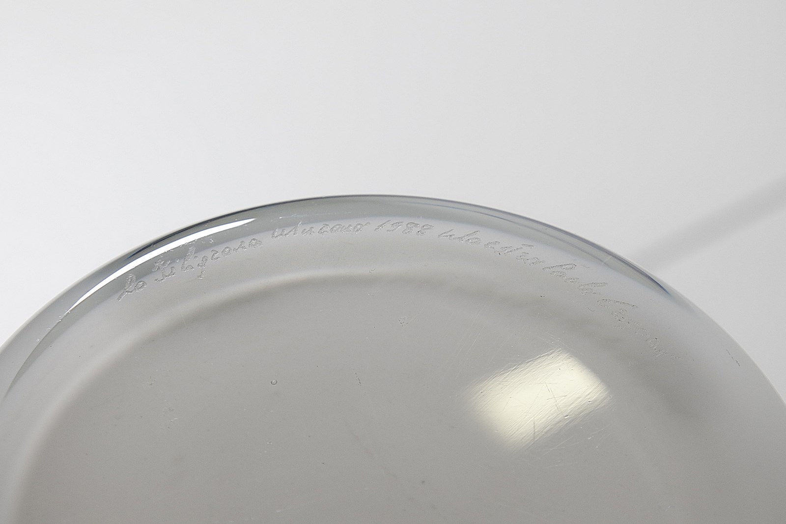 Paolo Crepax | Truncated cone vase in lattimo glass decorated with blue ...