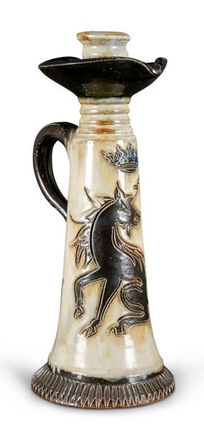 Roger Guerin | Large glazed stoneware pitcher with unicorn decoration ...