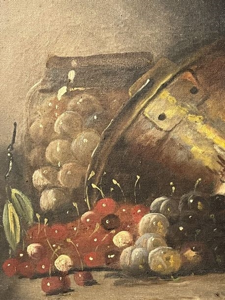 René Joseph Gilbert | Still life with cherries and grapes | MutualArt