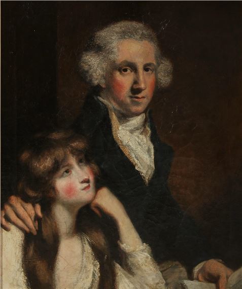 British School, 18th Century | Portrait of a gentleman and daughter ...