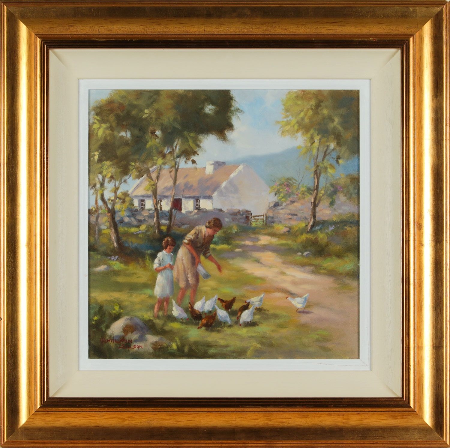 Hamilton Sloan | FEEDING CHICKENS | MutualArt