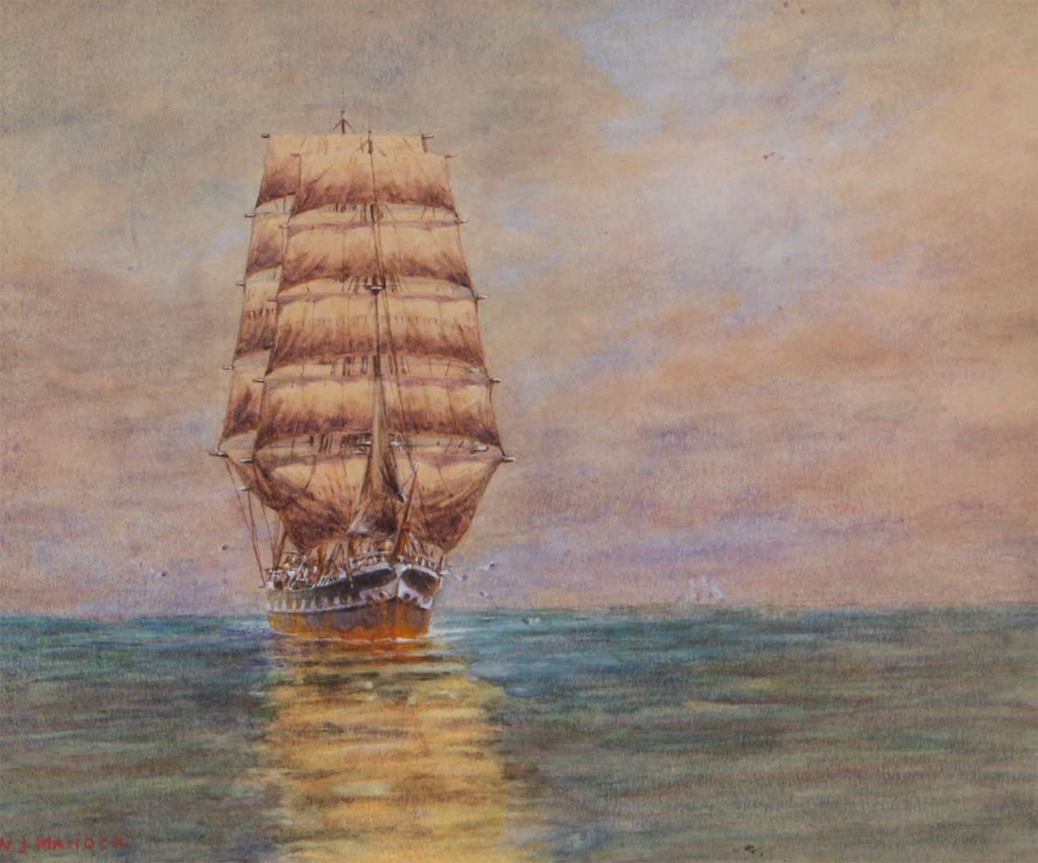 W. Mander | TALL SHIP AT SEA | MutualArt