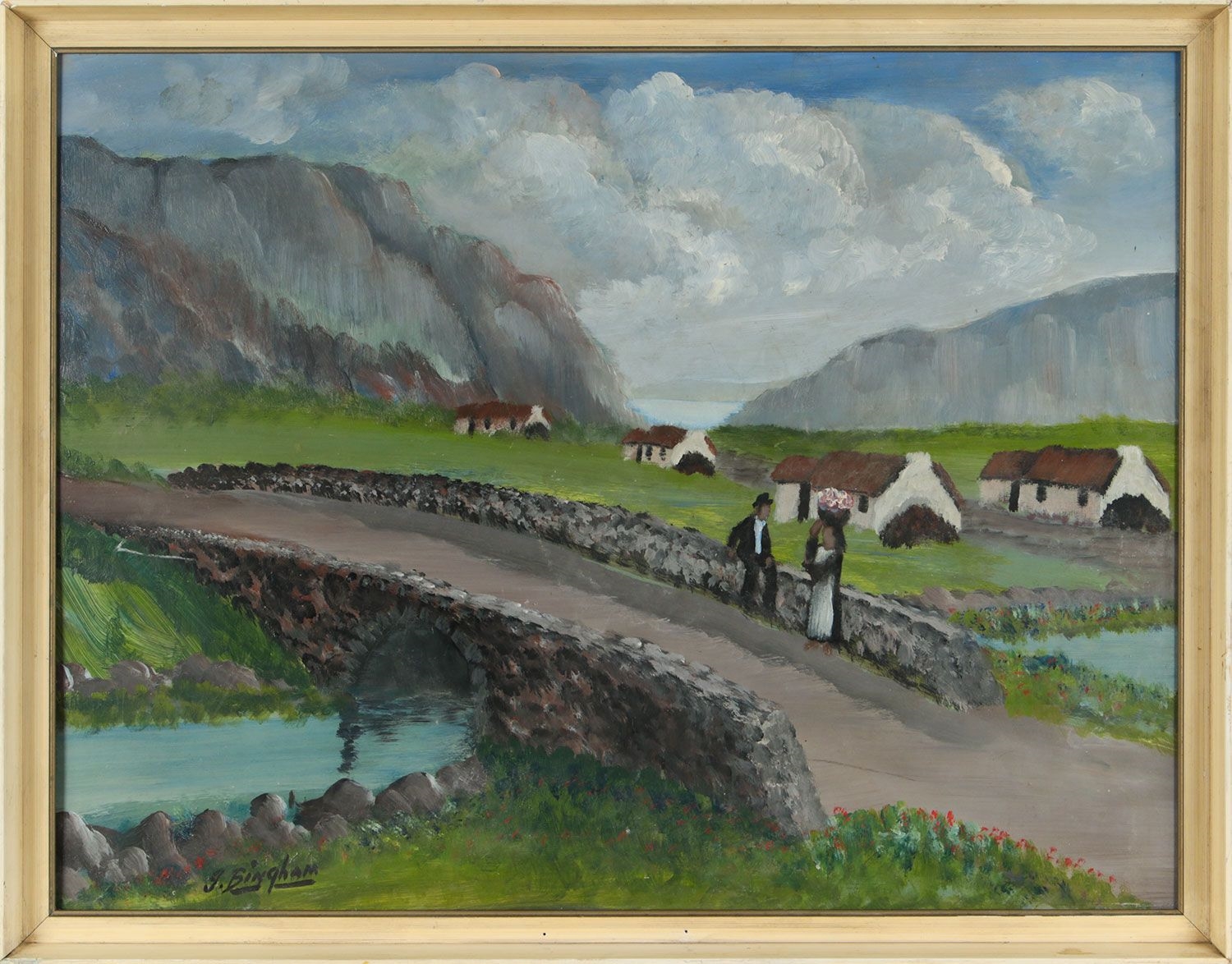 James Bingham | A CHAT BY THE STONE BRIDGE | MutualArt