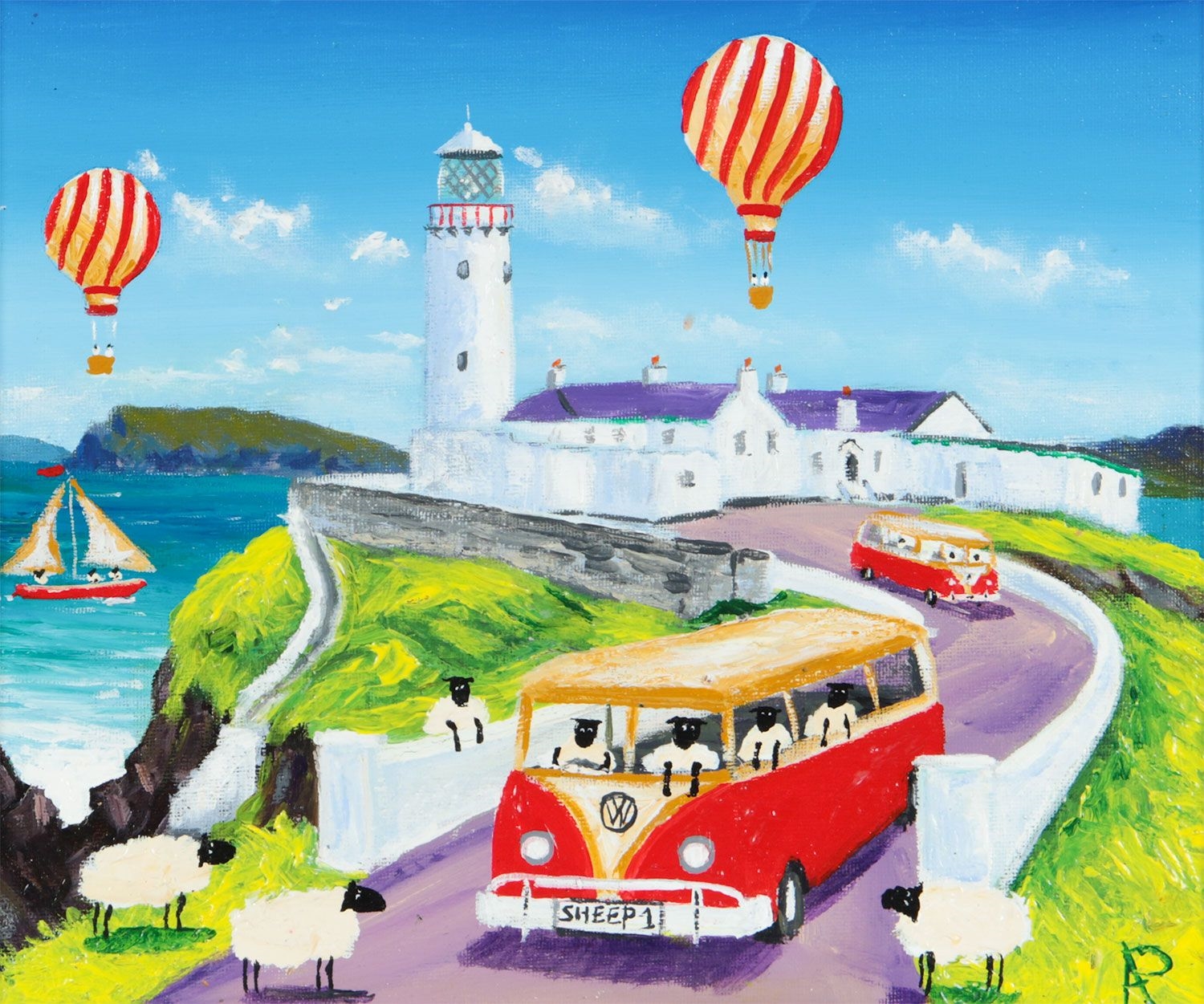 Andy Pat | WANDERING SHEEP VIST FANAD LIGHTHOUSE | MutualArt