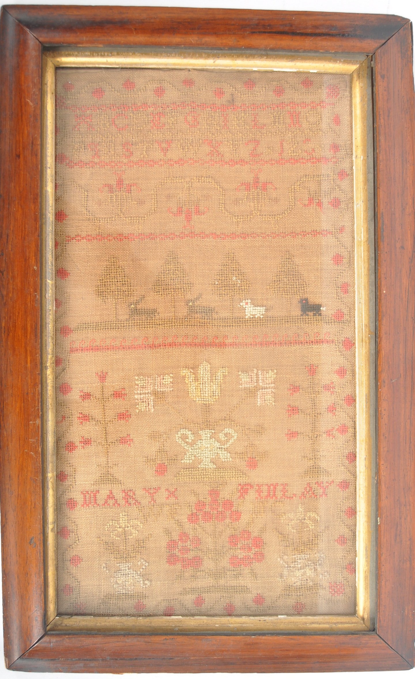 Mary Finley L. Fry | 19TH CENTURY NEEDLEPOINT SAMPLER BY MARY FINLAY ...