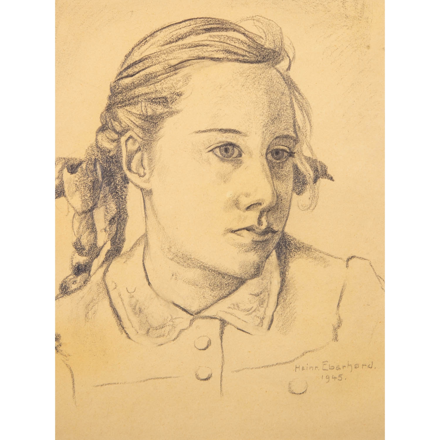 Heinrich Eberhard | Two portraits of girls (1945) | MutualArt