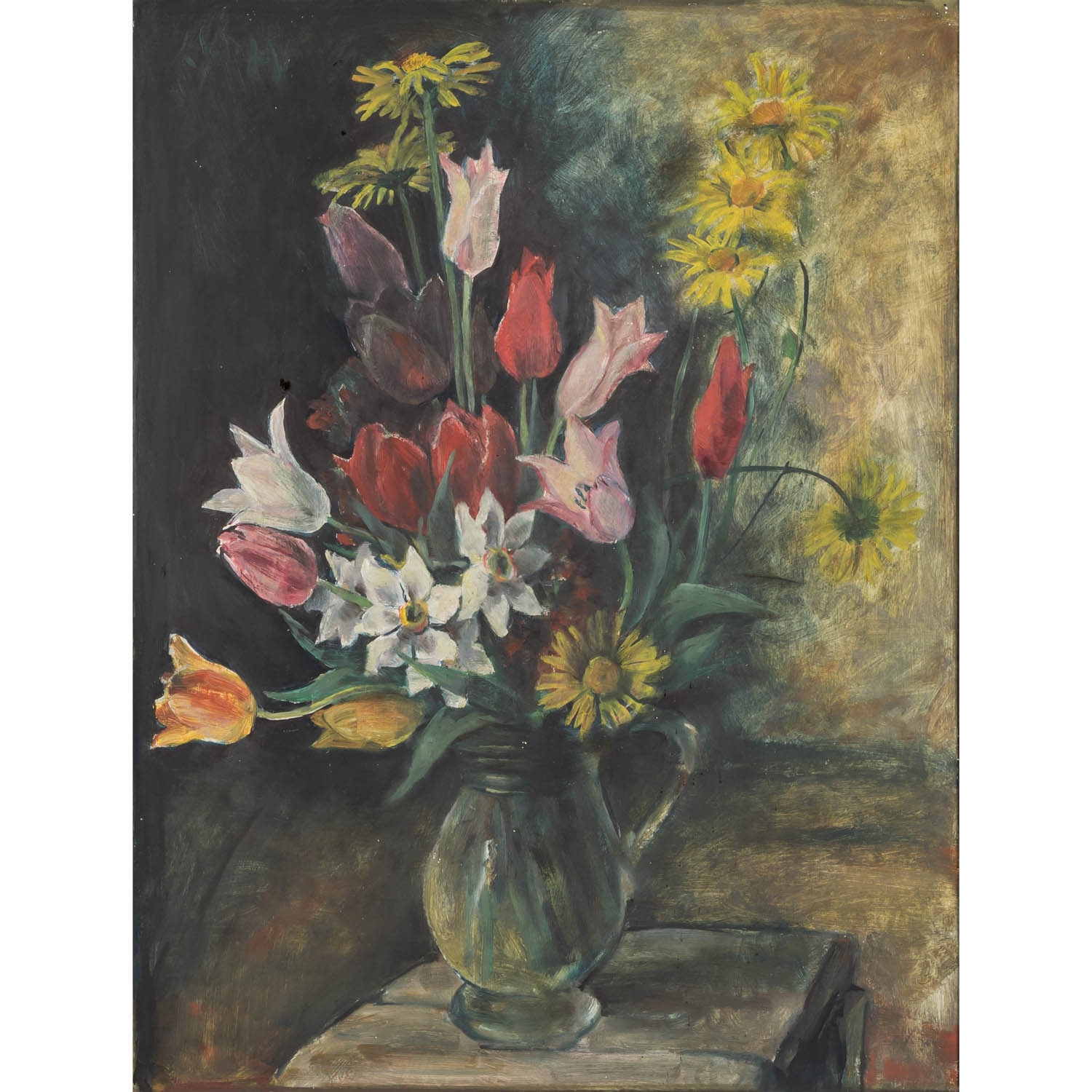 Käte Schaller-harlin | Still life with spring flowers in a glass jug | MutualArt