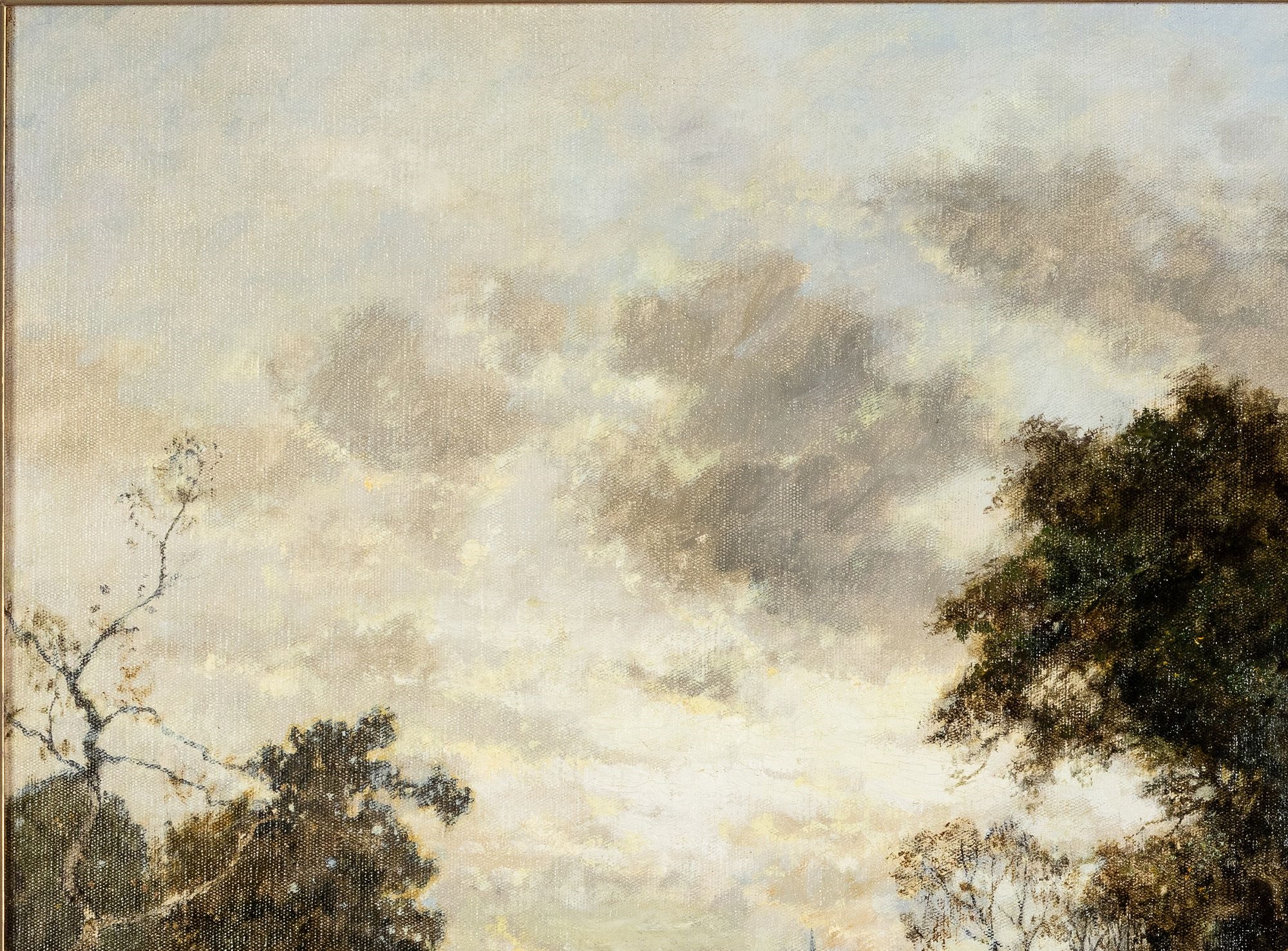 Karl Heffner | Barn with Cottage and Creek | MutualArt