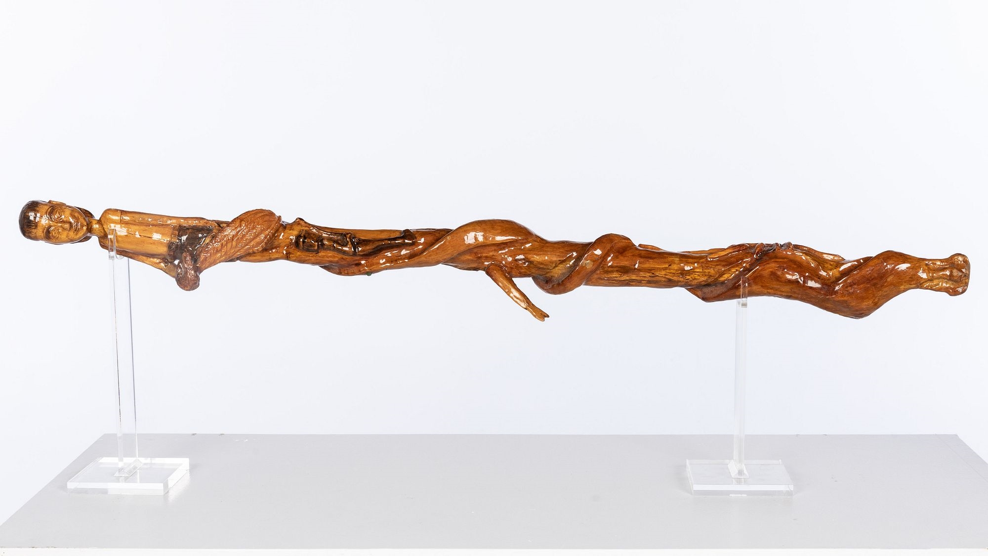 Paul Dahlquist | Cane Carved with Fishermen | MutualArt