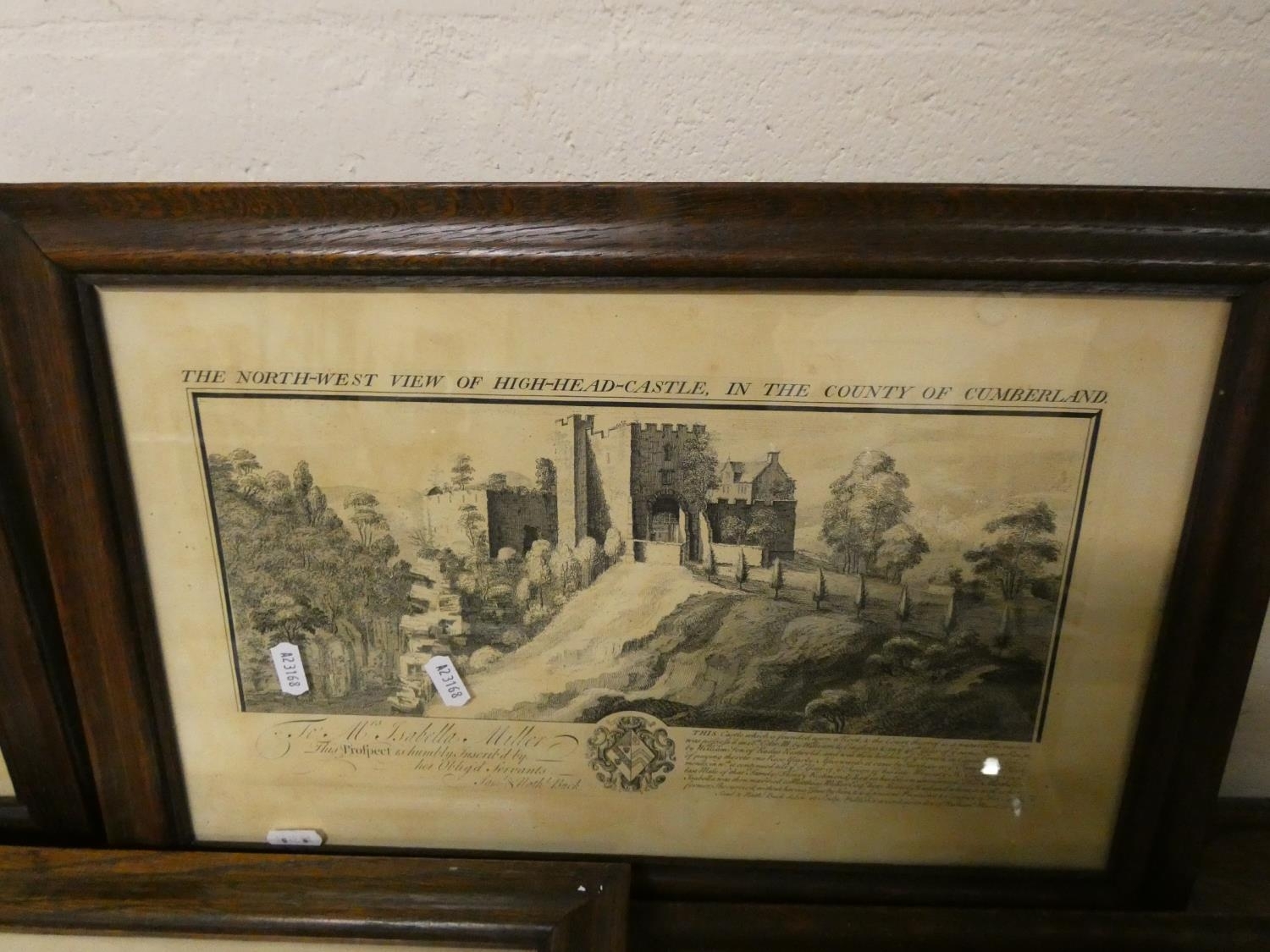 Samuel Buck | Set of six oak framed engravings of castles and abbeys of ...