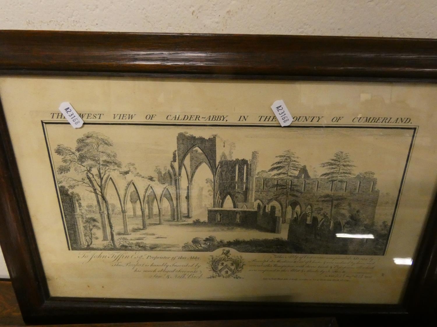 Samuel Buck | Set of six oak framed engravings of castles and abbeys of ...