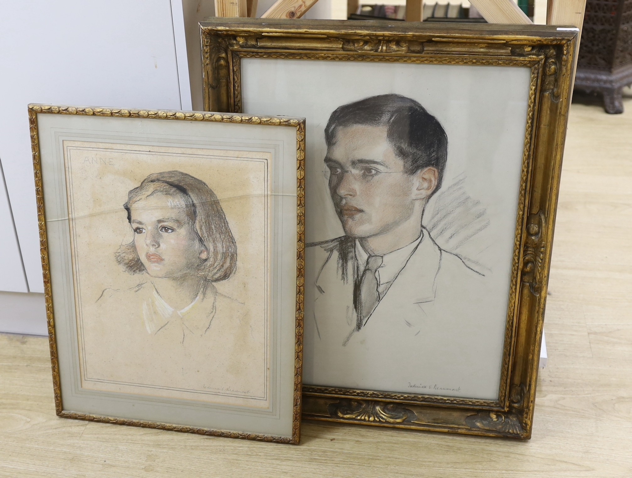 Frederick Samuel Beaumont | pastel sketches two portrait studies ...