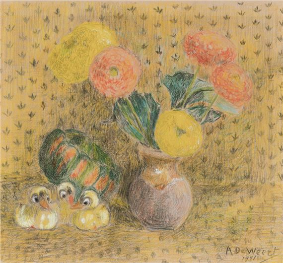 Anna de Weert | Vase of Dahlias (1941) | MutualArt