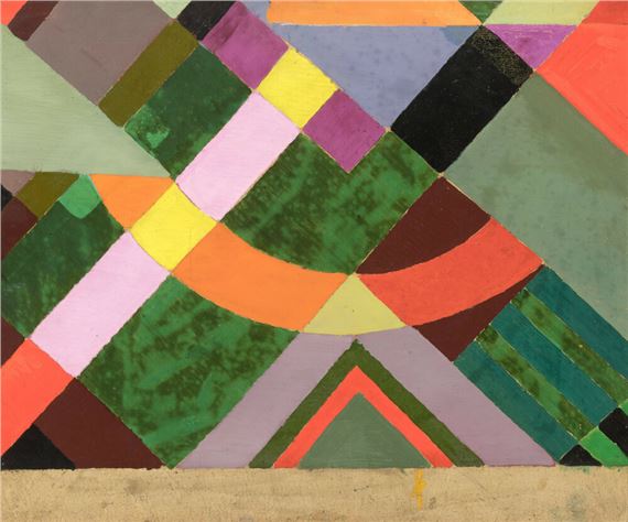 Félix De Boeck | Abstract Landscape with crosses - Verso: Abstract ...