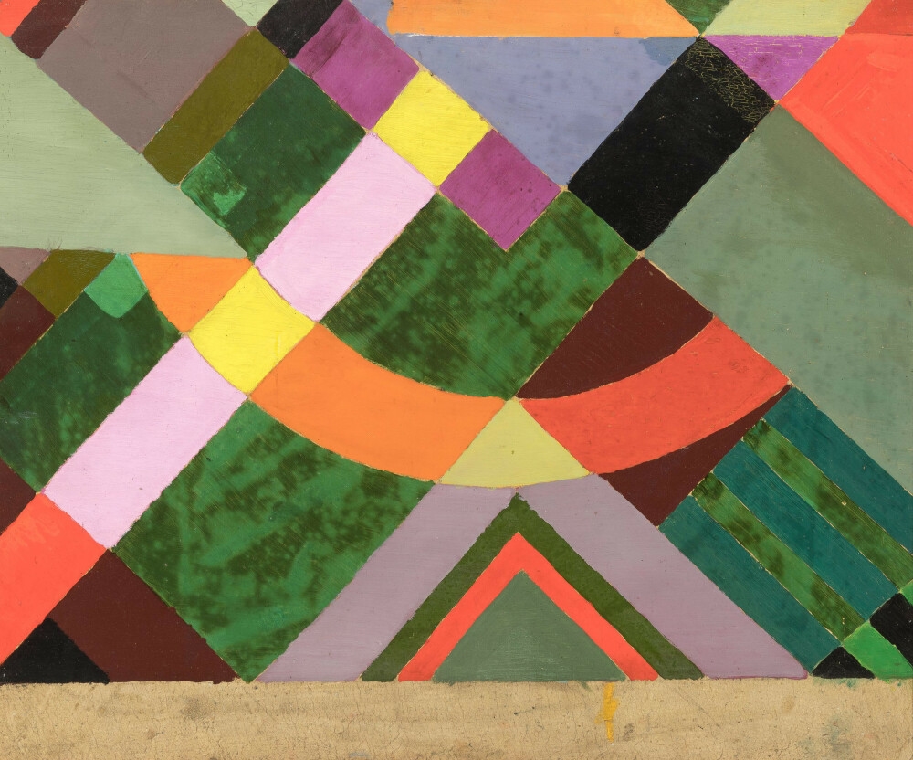 Félix De Boeck | Abstract Landscape with crosses - Verso: Abstract ...