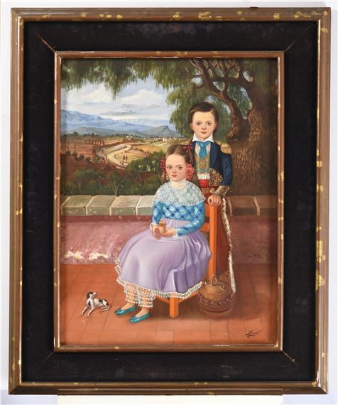 Horacio Rentería Rocha | Portrait of two children and a dog before a ...