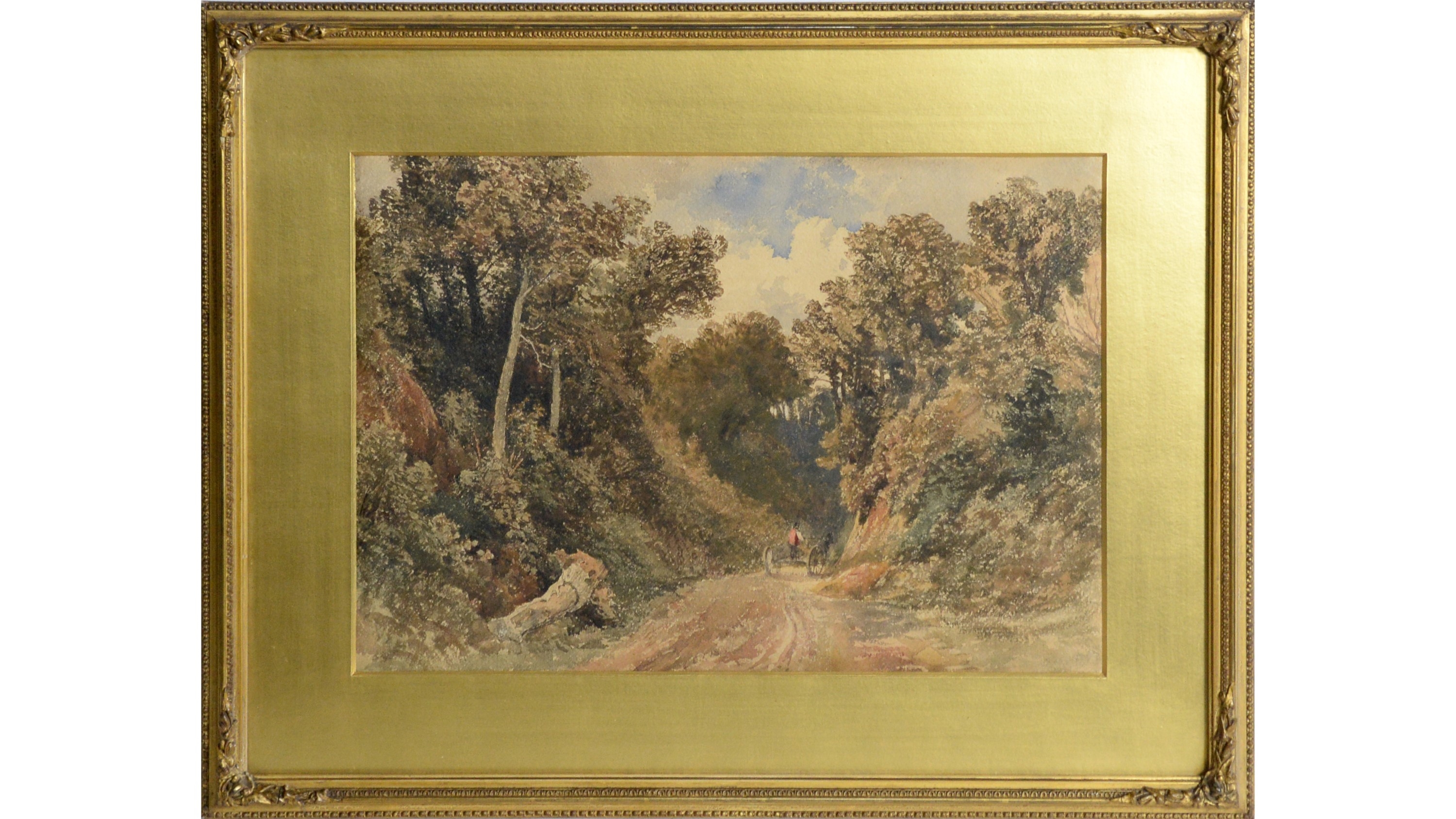 David Cox Sr. | A woodland track with horse and cart | MutualArt