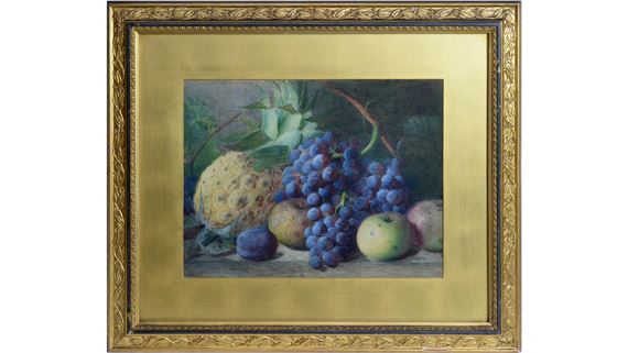Charles Henry Slater | Still Life with Pineapple and Black Grapes ...