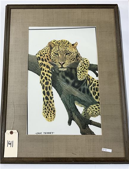 Eric Tenney | ERIC TENNEY LEOPARD FRAMED PRINT. | MutualArt