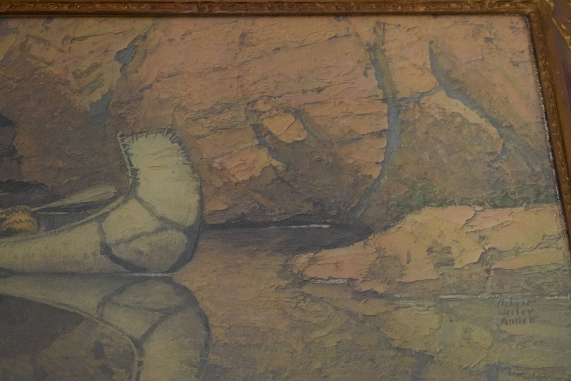 Robert Wesley Amick | Native American Indian in a canoe | MutualArt