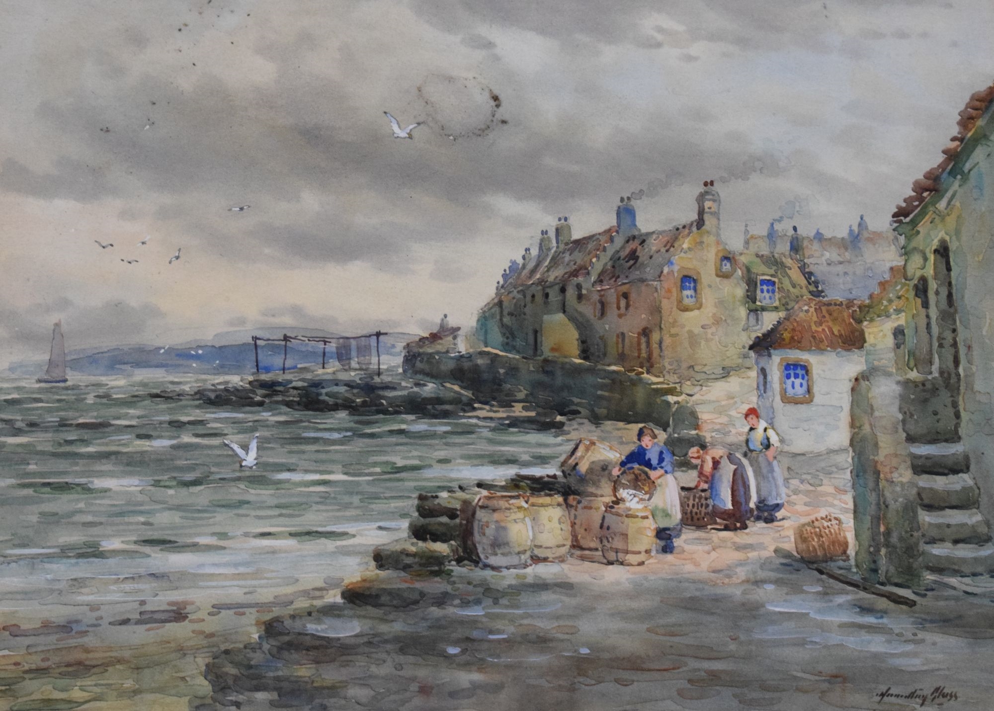 John Hamilton Glass | Figures on a seafront | MutualArt