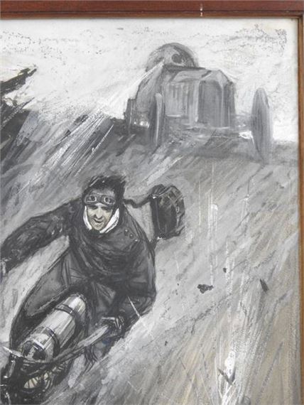 Tony Georges Roux | Motorcyclist at speed, leaving the Trenches (1918 ...