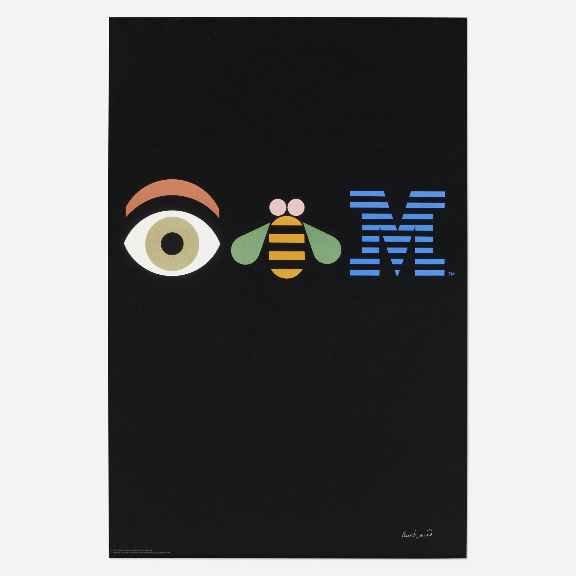 Paul Rand | Eye-Bee-M Rebus poster (1991) | MutualArt