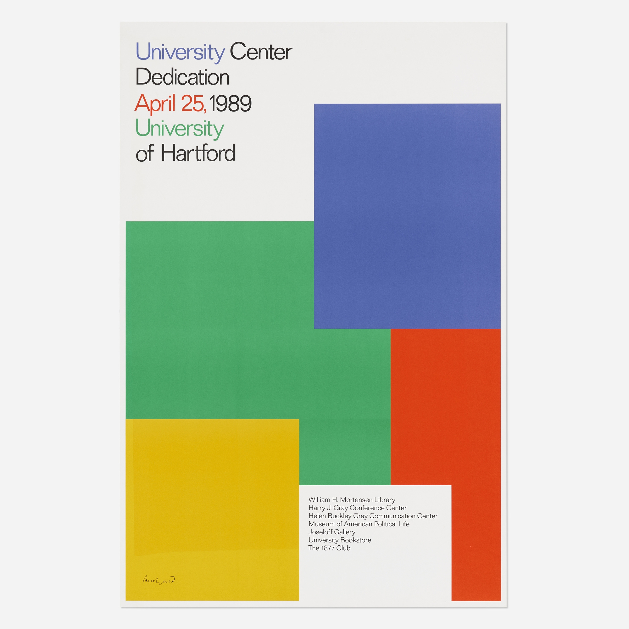 Paul Rand | University of Hartford poster (1989) | MutualArt