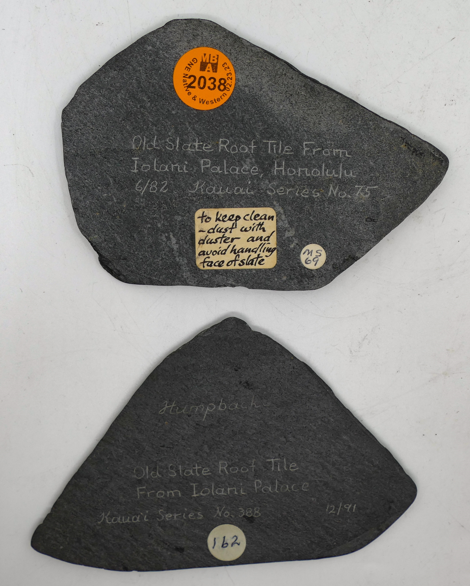 M. Hull | 2pc M Hull Hawaiian Slate Scrimshaw | MutualArt