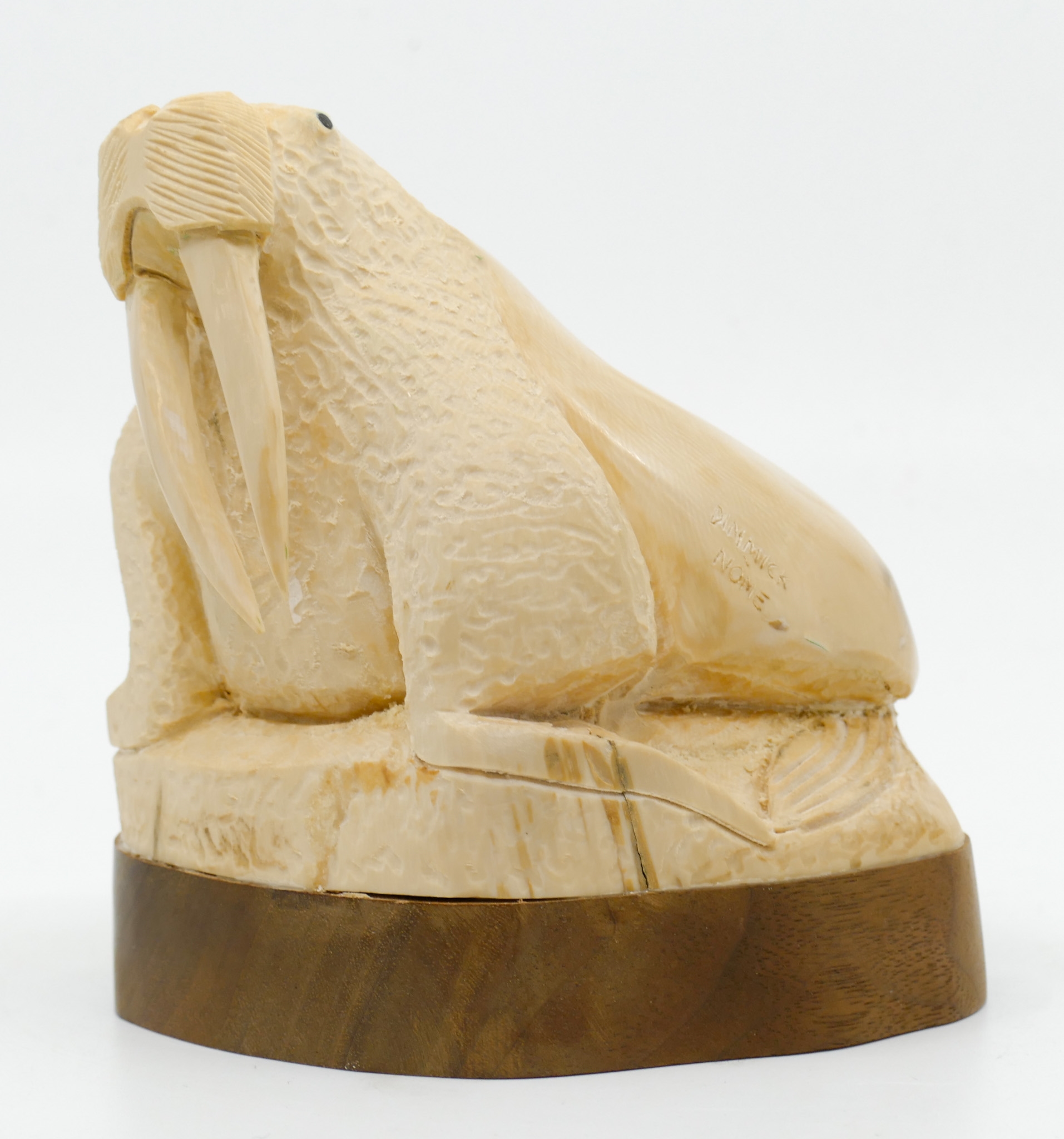 Sam Dimmick | Sam Dimmick Alaskan Inuit Carved Fossilized Walrus on ...