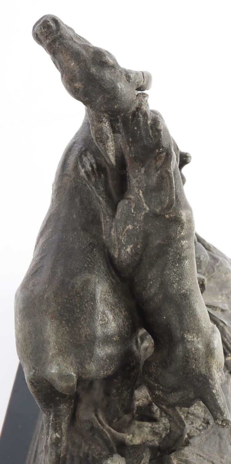 Auguste-Louis Dion | SPELTER SCULPTURE OF DEER HUNT | MutualArt