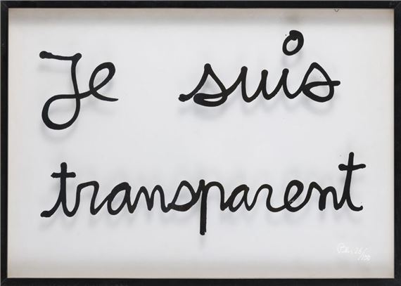 Ben Vautier | I am transparent | MutualArt