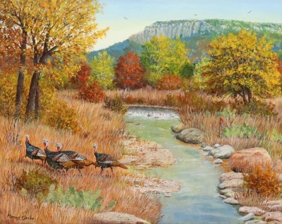 Manuel Garza | Autumn Scene - Wild Turkeys, | MutualArt