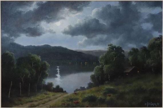 A.D. Greer | Moonlit River (1919) | MutualArt