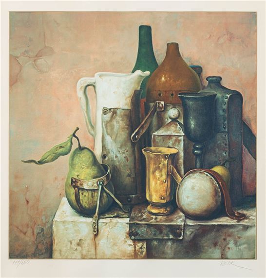 Samuel Bak | Still life with fruit and vessels | MutualArt