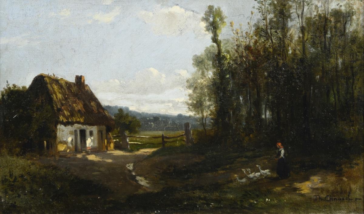 Théophile Narcisse Chauvel | Farmhouse with staffage | MutualArt